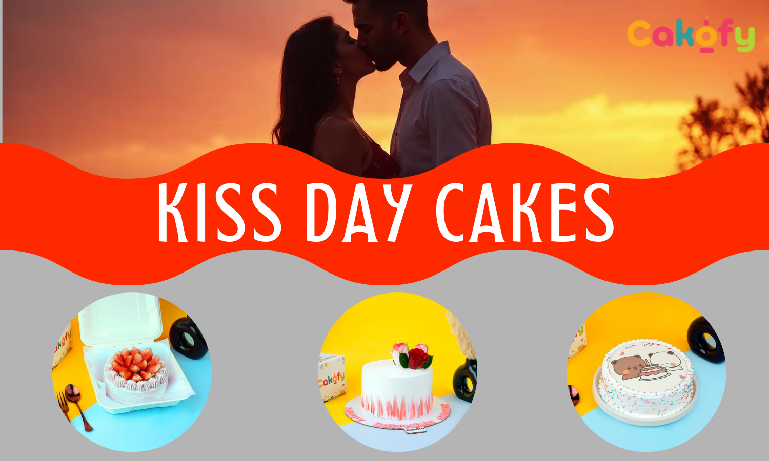Buy Kiss Day Cake Online | Kiss Day Cake Under 500 to 1000 | Cakofy