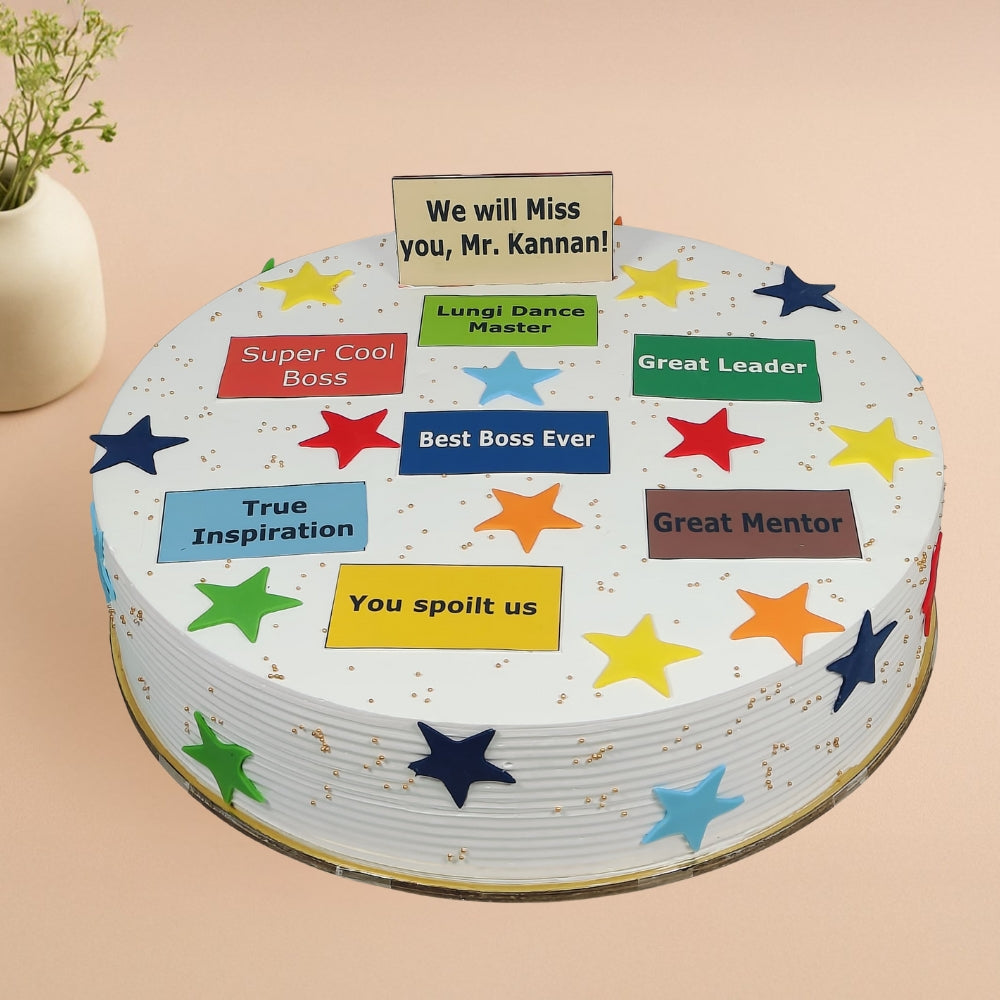 Farewell Quotation Colorful Customised Cake - Gurgaon & Delhi NCR | Cakofy